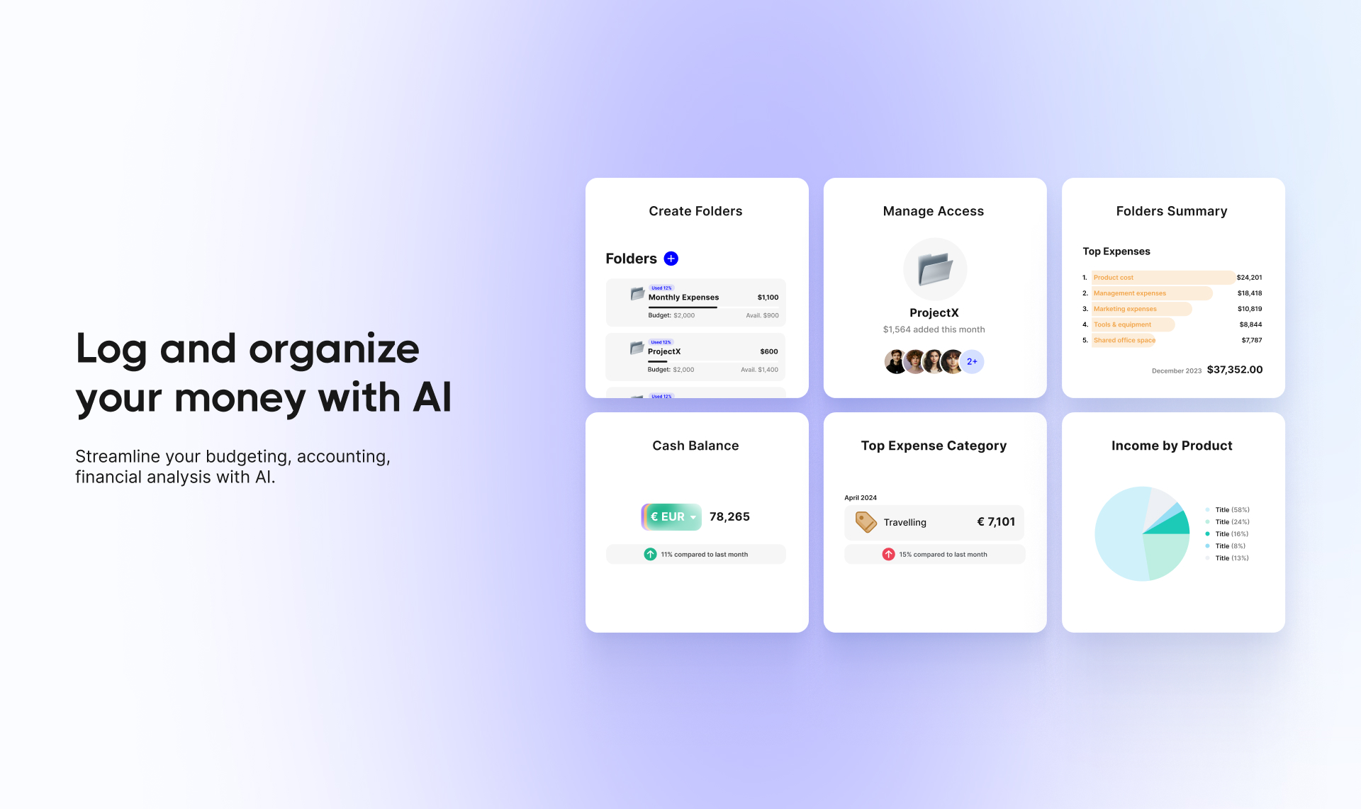 Automated templates for all your financial plans.